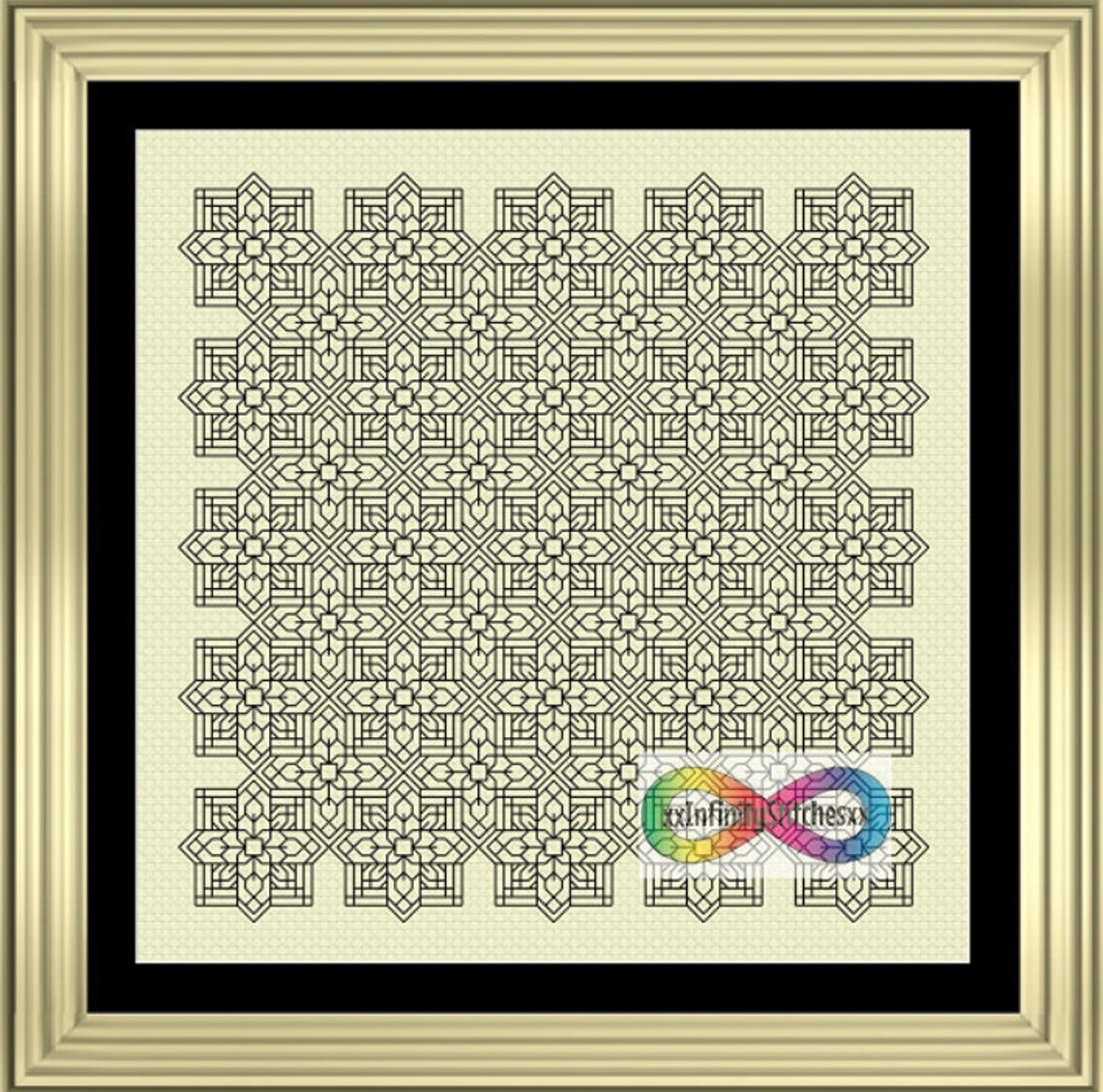 Floral Crosses Lace Blackwork Chart - Etsy