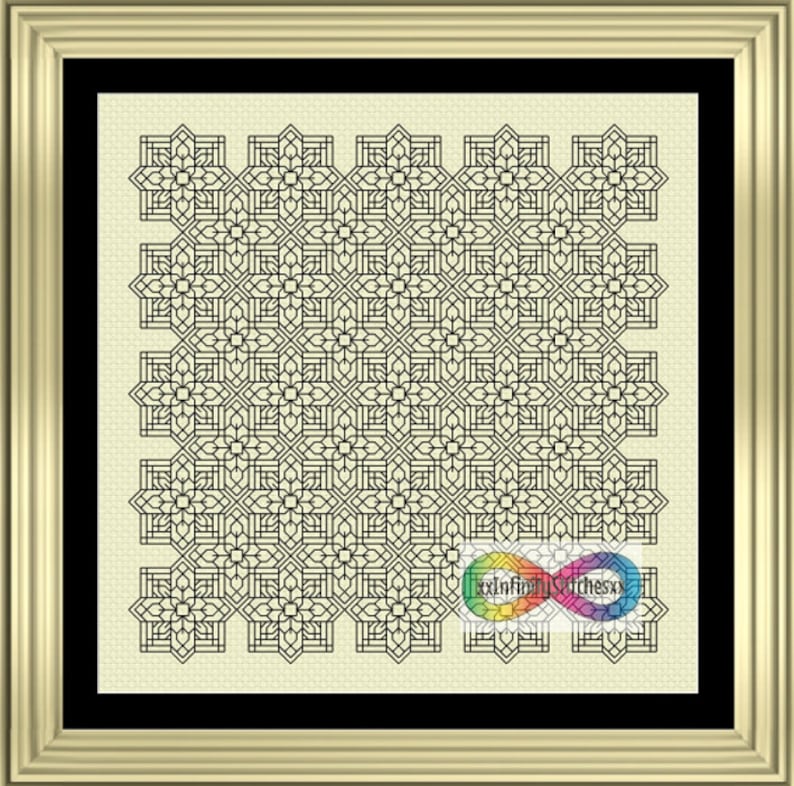 Floral Crosses Lace Blackwork Chart - Etsy