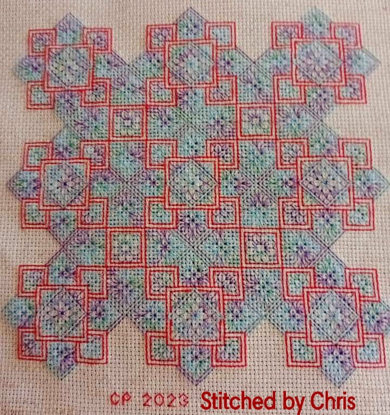 9 Cascading Tiles Blackwork Chart - Etsy