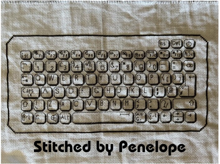 Qwerty Keyboard Blackwork Chart - Etsy