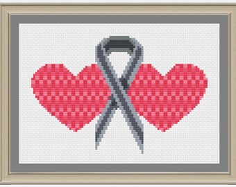 Pancreatic Cancer Ribbon Cross Stitch Pattern Cancer - Etsy