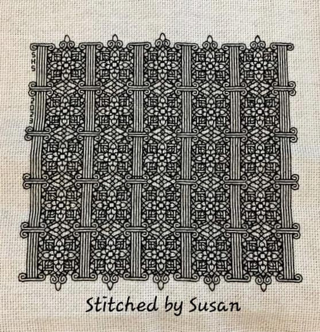 Ironwork Pillar Gate Lace Blackwork Chart - Etsy