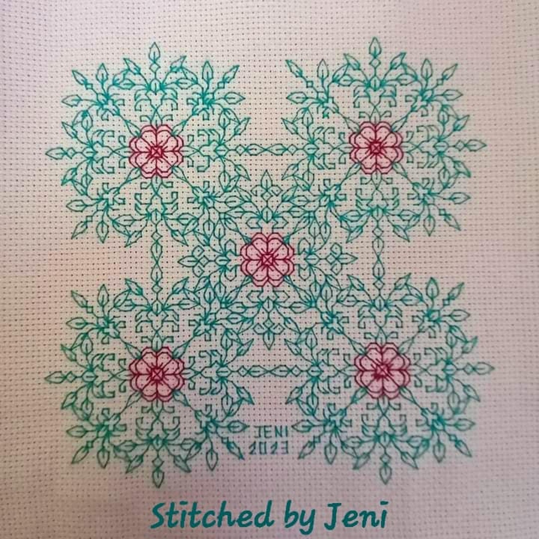 Fancy Floral Blackwork Chart - Etsy
