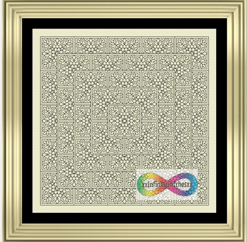 5 Layer Cascading Lace Tiles Blackwork Chart - Etsy
