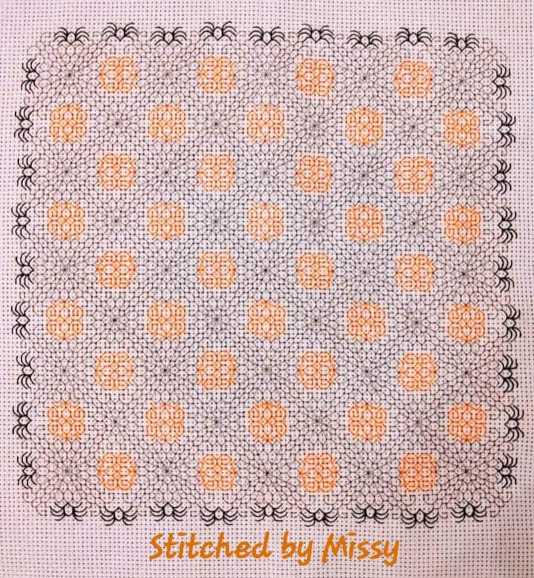 Elegant Spider Web Lace Blackwork Chart - Etsy