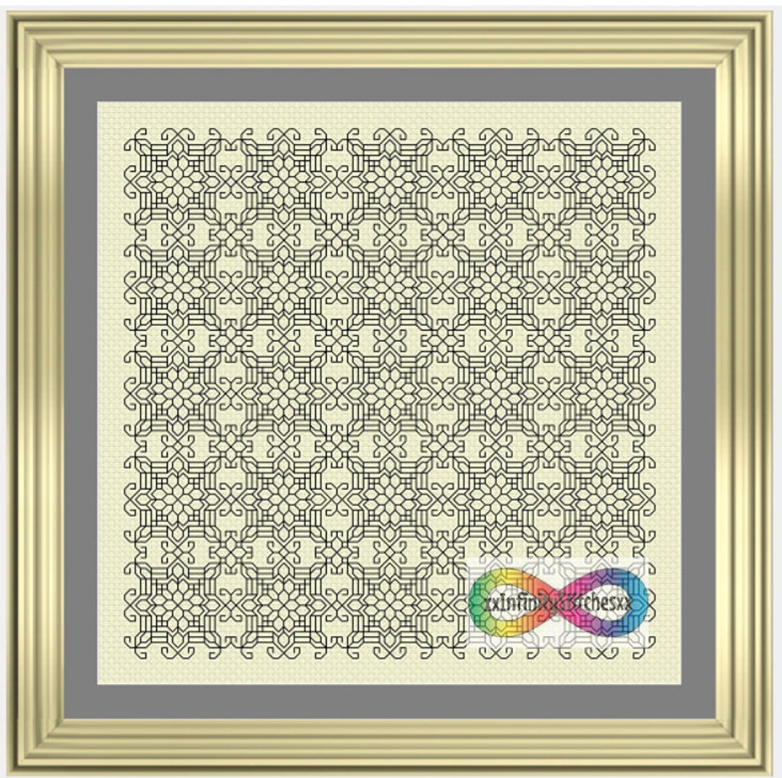 Medieval Flower Lace Blackwork Chart - Etsy