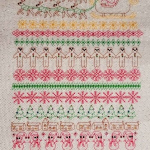 Christmas Band Sampler Blackwork Chart - Etsy