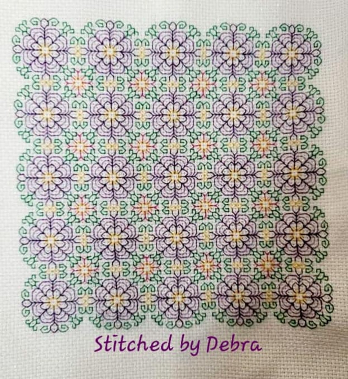 Frilly Flowers Lace Square Blackwork Chart - Etsy