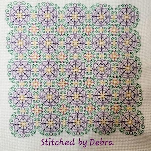 Frilly Flowers Lace Square Blackwork Chart - Etsy