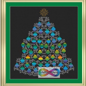 Christmas Tree Bauble Weekly Temperature Cross Stitch and Blackwork ...
