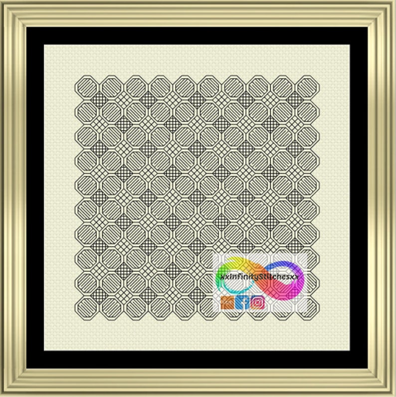 Squares and Circles Blackwork Chart - Etsy