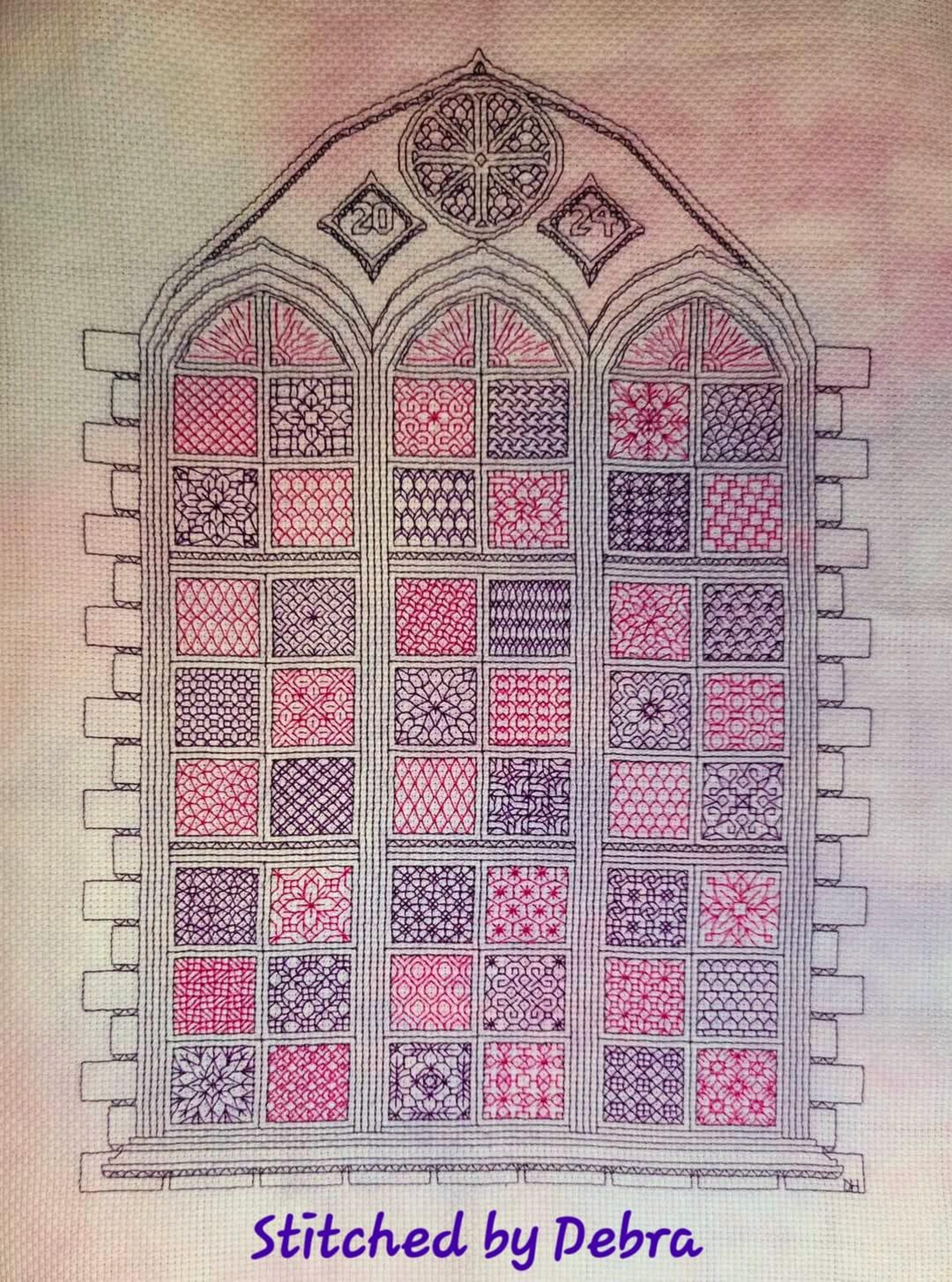 Stained Glass Window Sampler Blackwork Chart - Etsy