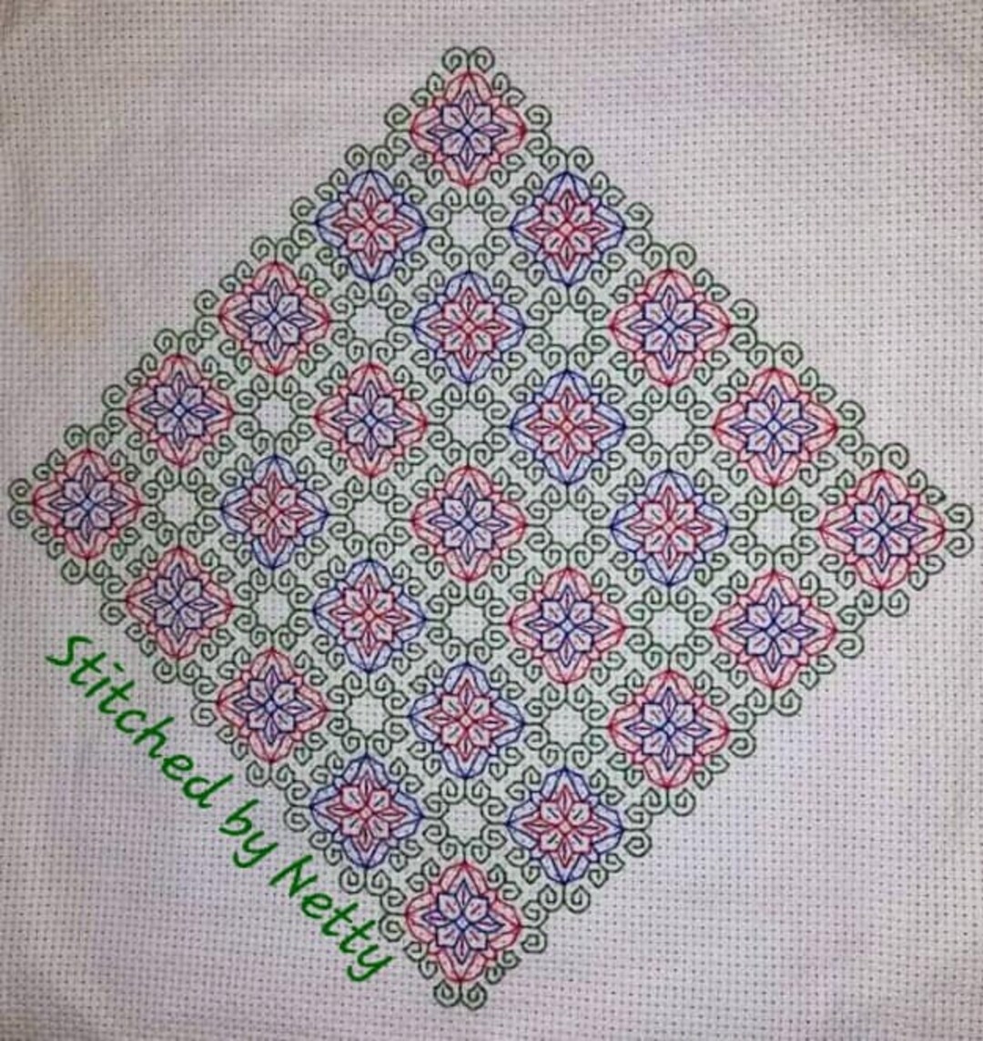 Elegant Diamond Crosses Blackwork Chart - Etsy