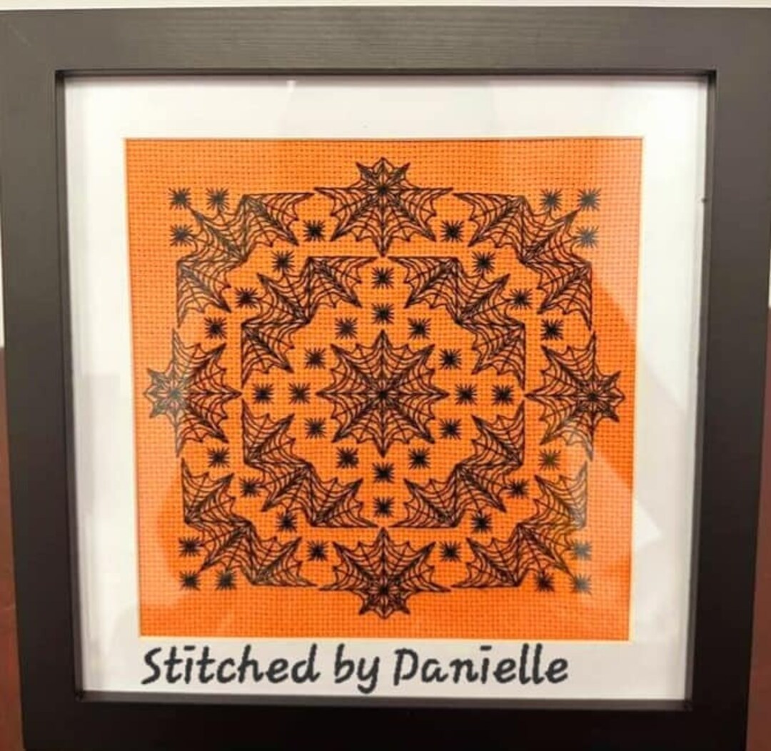 Spiderwebs and Bats Blackwork Chart - Etsy