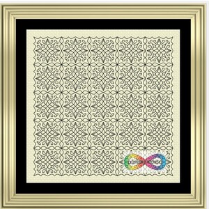 Fancy Stars Lace Panel Blackwork Chart - Etsy