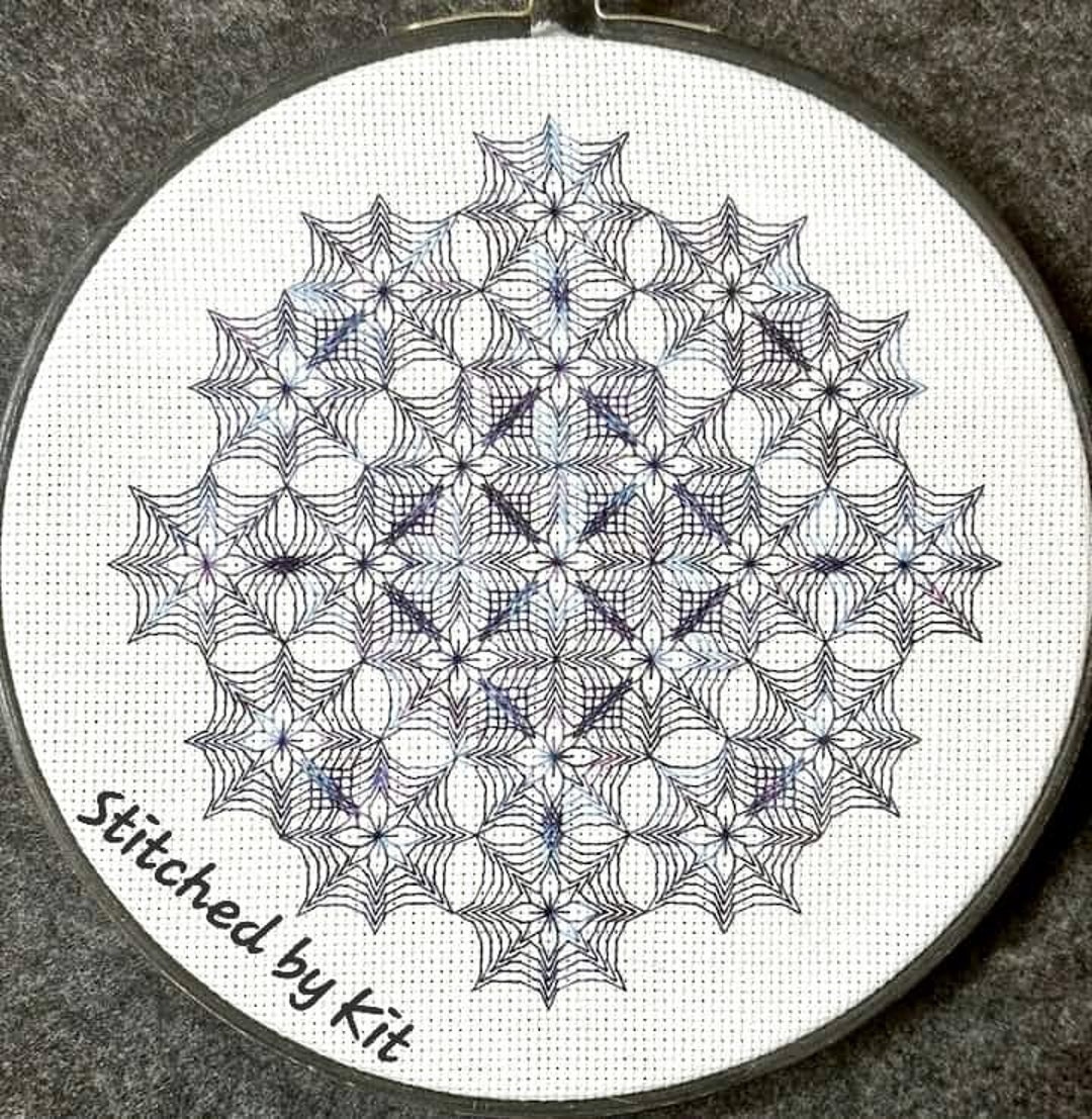 Floral Cobweb Mandala Blackwork Chart - Etsy