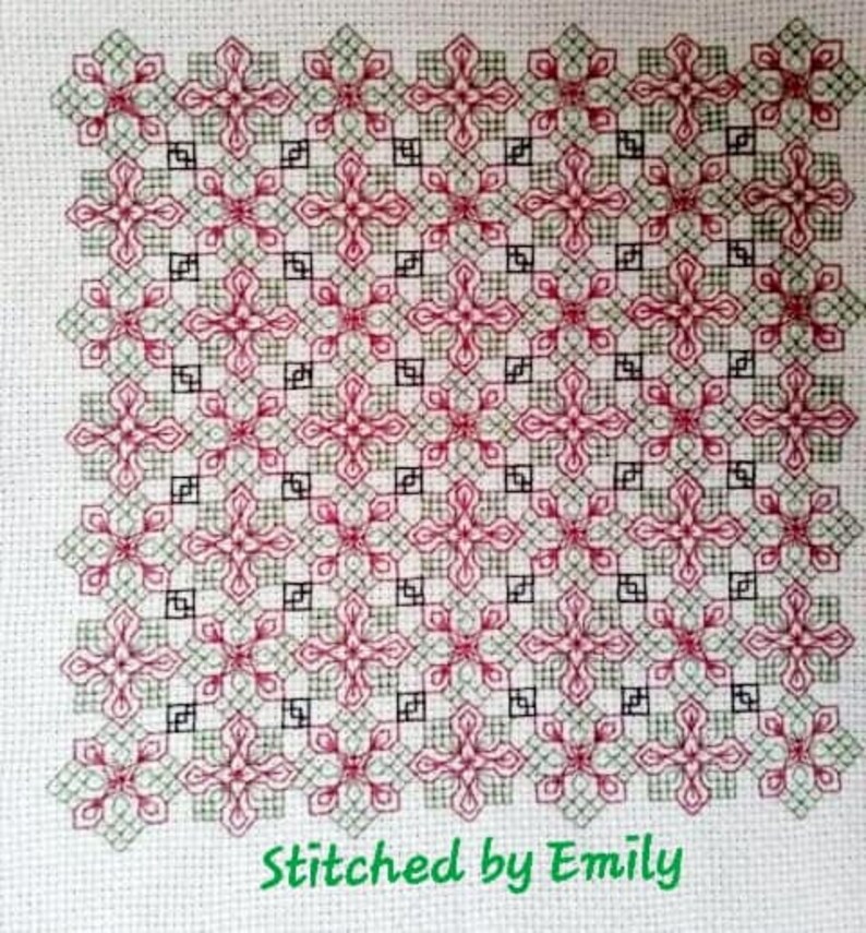Double Diamond Delight Blackwork Chart - Etsy