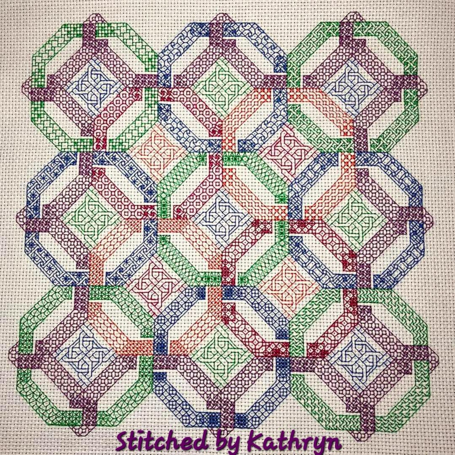 Woven Octagonal Ribbons Lace Blackwork Chart - Etsy