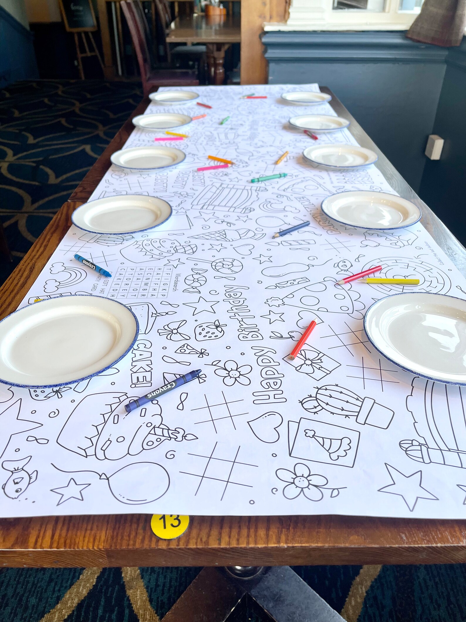 FOLDED Personalised Birthday Colouring Tablecloth: 6ft Party Activity ...