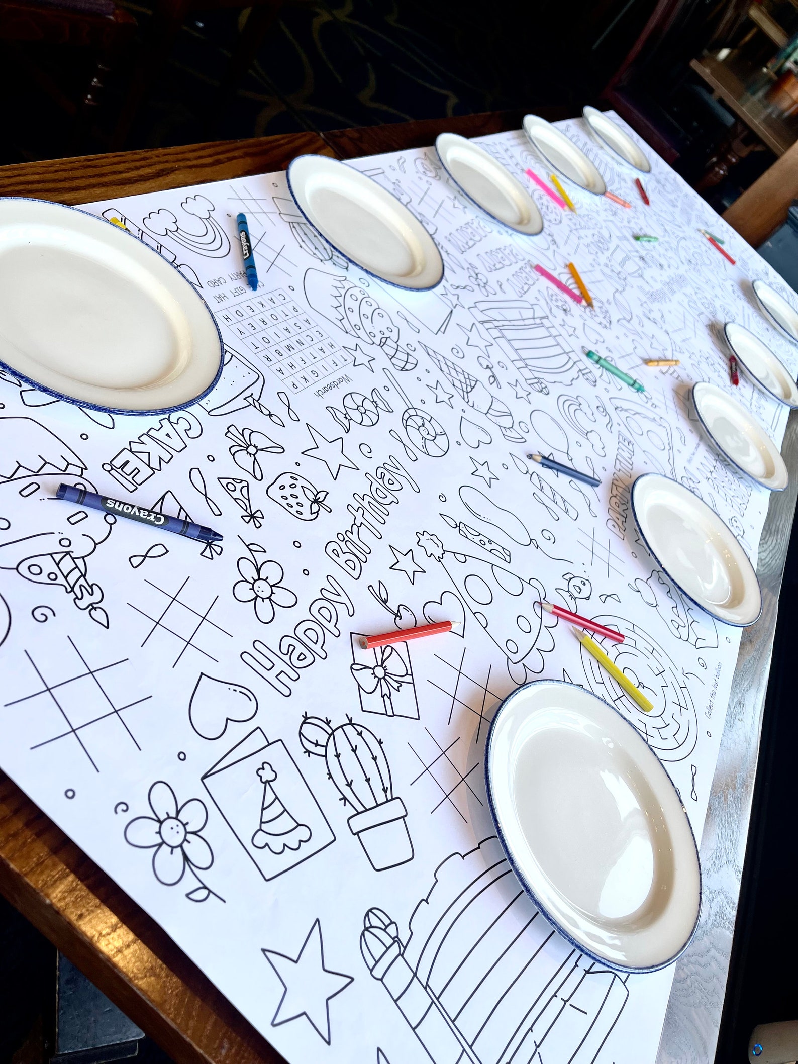 FOLDED Personalised Birthday Colouring Tablecloth: 6ft Party Activity ...