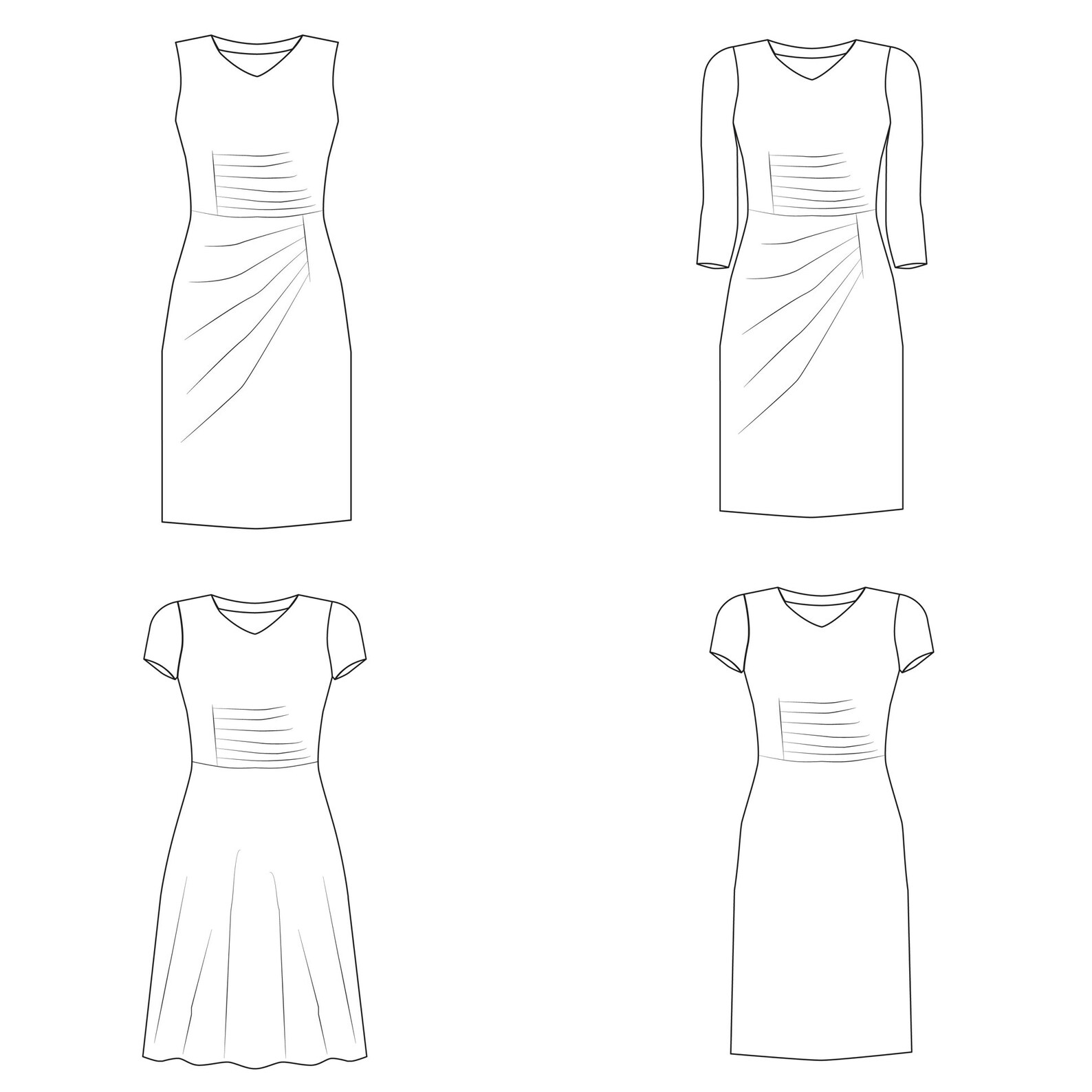 Dress JOYCE PDF Pattern (in German), Size 34-54 A4, A0, Instructions - Etsy