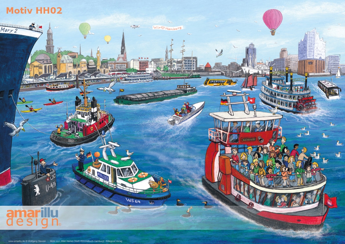 Hamburger Hafen, Poster DIN A3 - Etsy.de