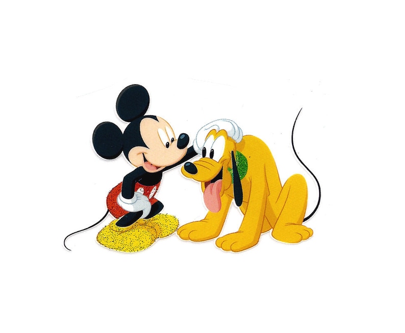 3x2 Mickey Mouse Pet Pluto Glitter Ears IRON ON TRANSFER - Etsy
