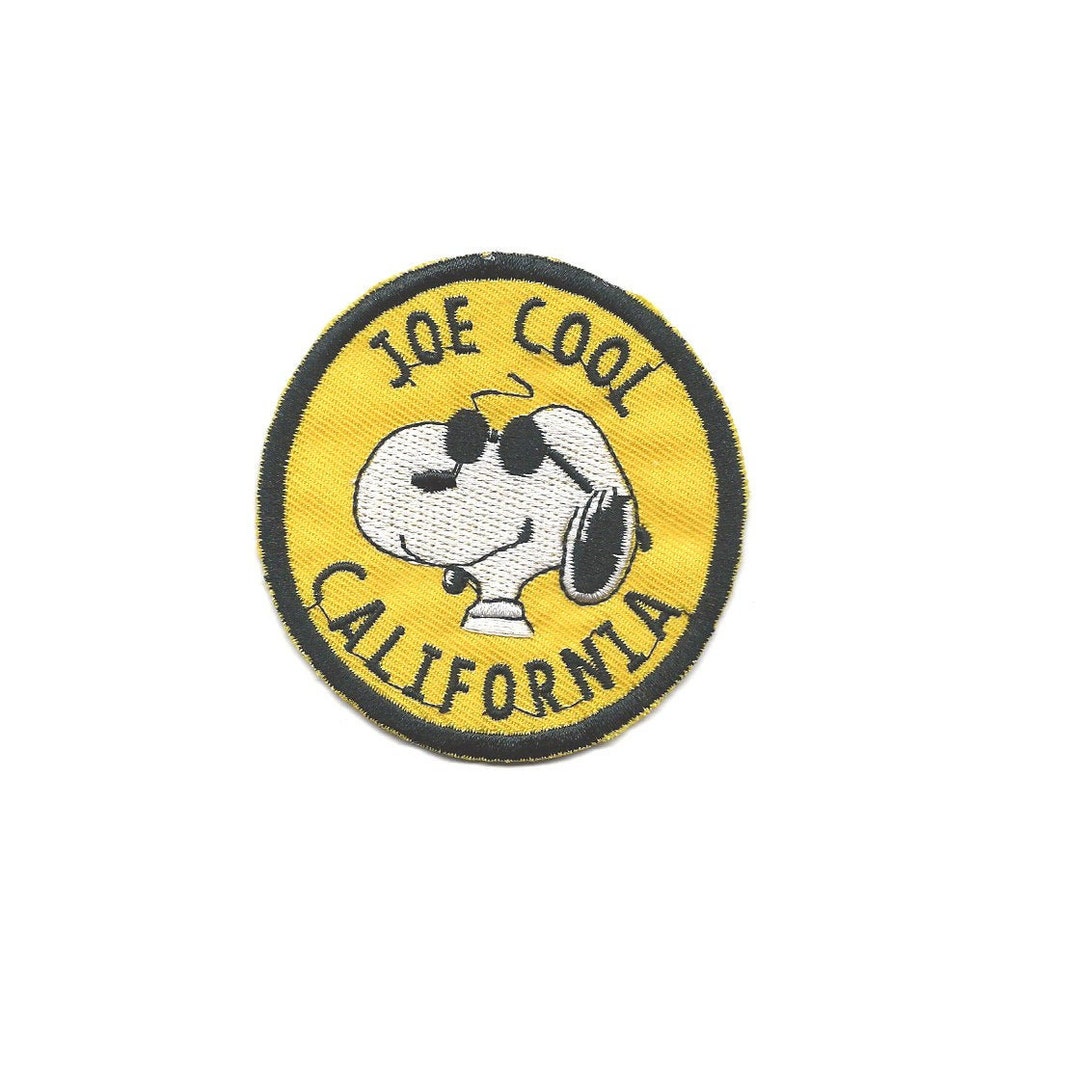 2.5x2.5" Joe Cool Snoopy Embroidered IRON ON Patch / Sew on White Dog ...