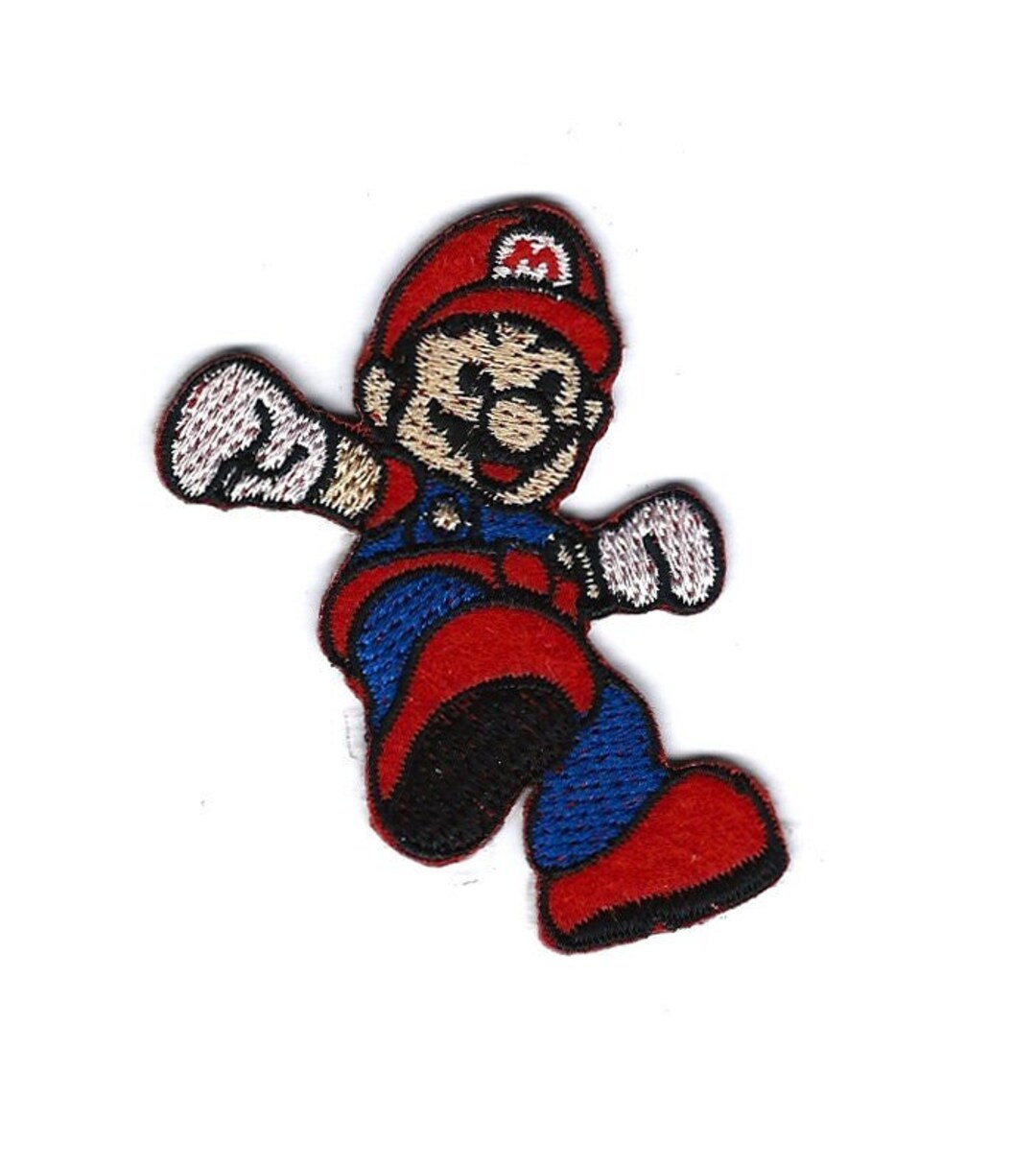 2x2.5" Mario Stomp Red Hat Jump Power up Embroidered IRON ON PATCH ...