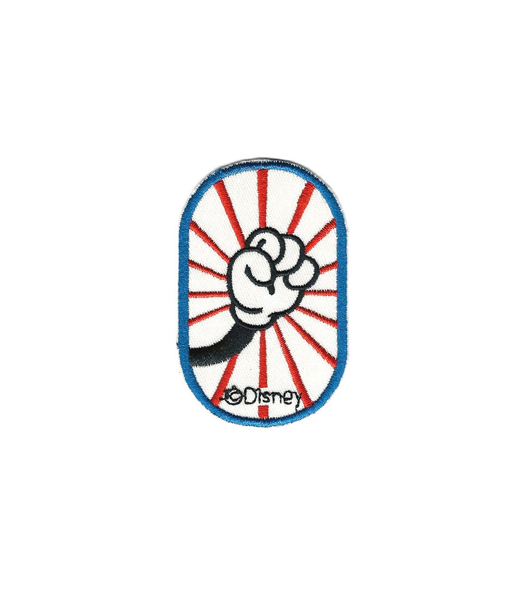 1.75x2.75" Mickey Mouse Victory Fist IRON on SEW on PATCH Iron Will ...