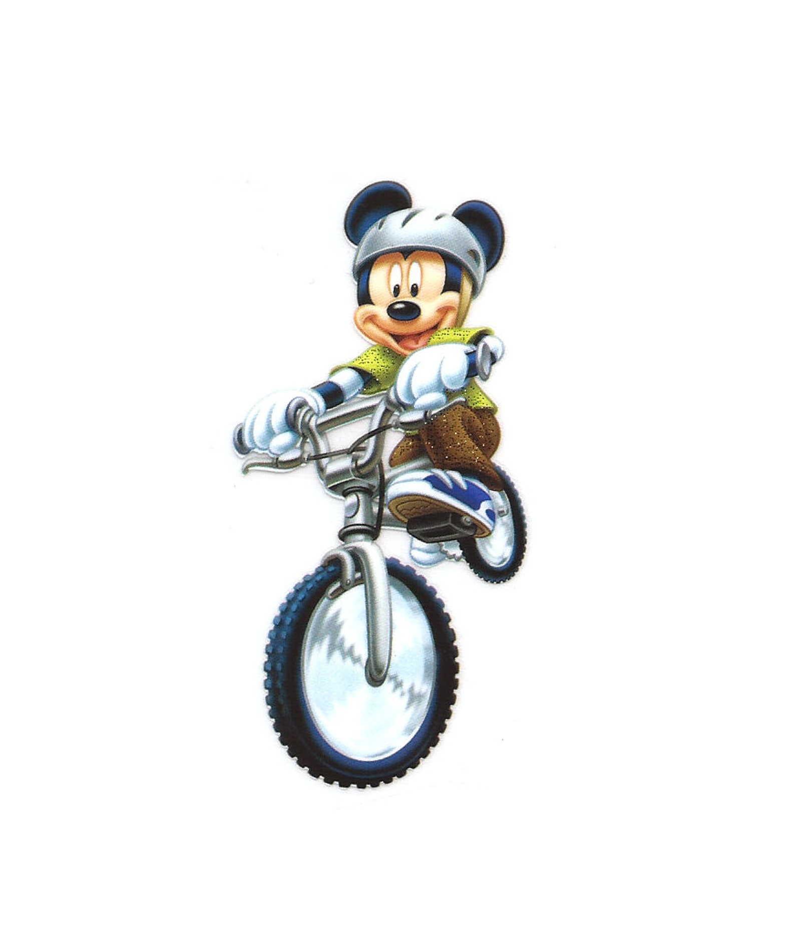 2x3" Mickey Mouse Motorcycle Glitter IRON ON TRANSFER Decor Heat Vinyl ...