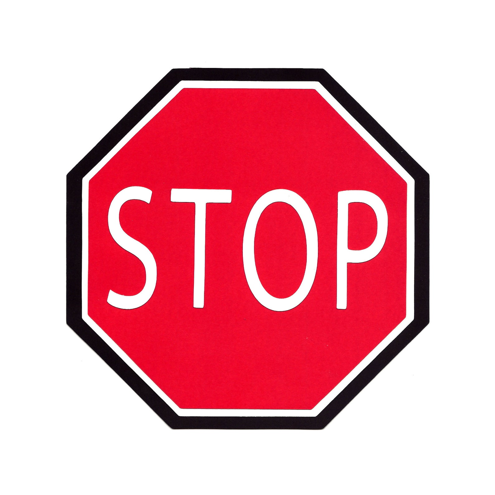 8x8" STOP Sign Hand Glued Cricut SIGN Layer Paper Cut Highway Road Sign ...