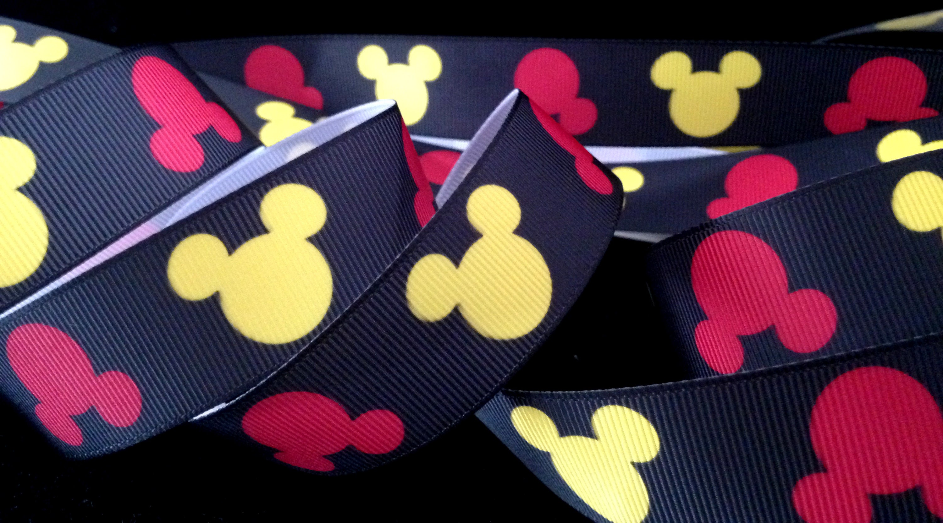 1 Inch Mickey Mouse RIBBON 1 Yard Disney Mickey Ears DIY Bow | Etsy