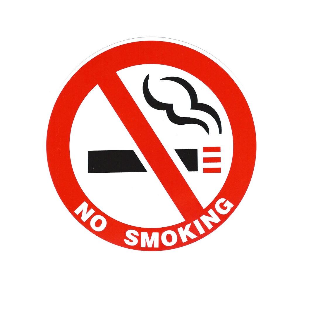 7" NO SMOKING Sticker Decal Window Cling Add to Doors Restaurants Shops ...