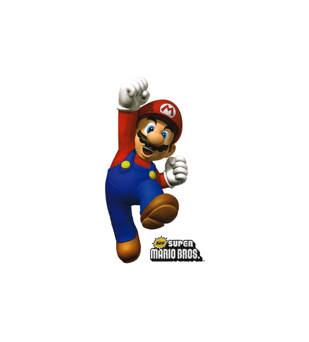4x8" Mario Jump Large Glitter IRON on TRANSFER Decor Heat Vinyl Super ...