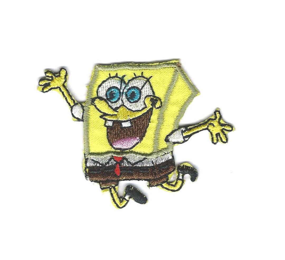 3x2.25" Spongebob IRON ON PATCH Sew on Patch Applique Cloth Embroidery ...