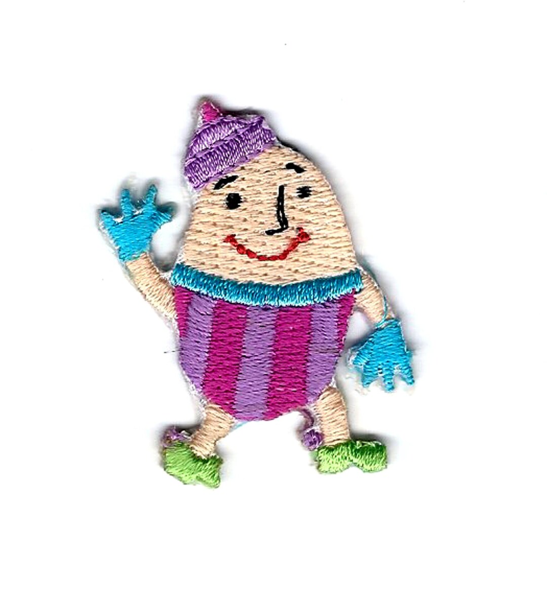 1.5x2" Humpty Dumpty IRON ON PATCH Sew on Egg Head Wall Nursery Rhyme ...