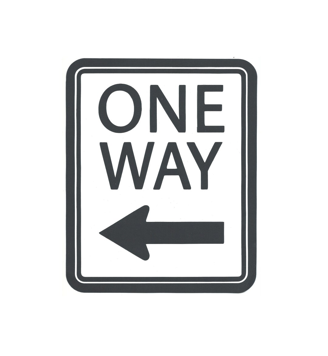 8x10" ONE WAY Hand Glued Cricut SIGN Layer Paper Cut Highway Road Sign ...