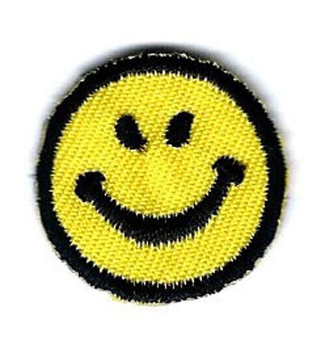 1x1" Happy Face Embroidered IRON ON PATCH / Sew on Smiley Face Emoji ...