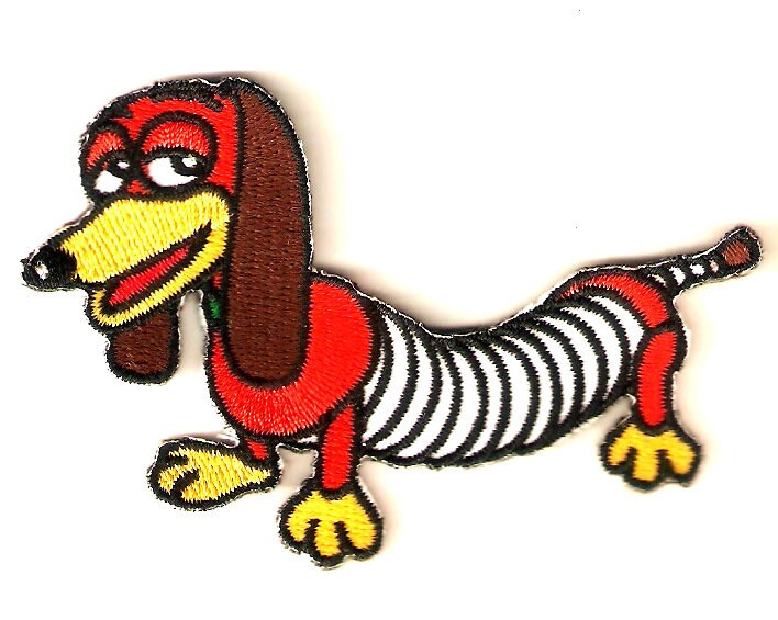 3X2 Slinky perro bordado IRON En PATCH / No Sew Disney - Etsy España