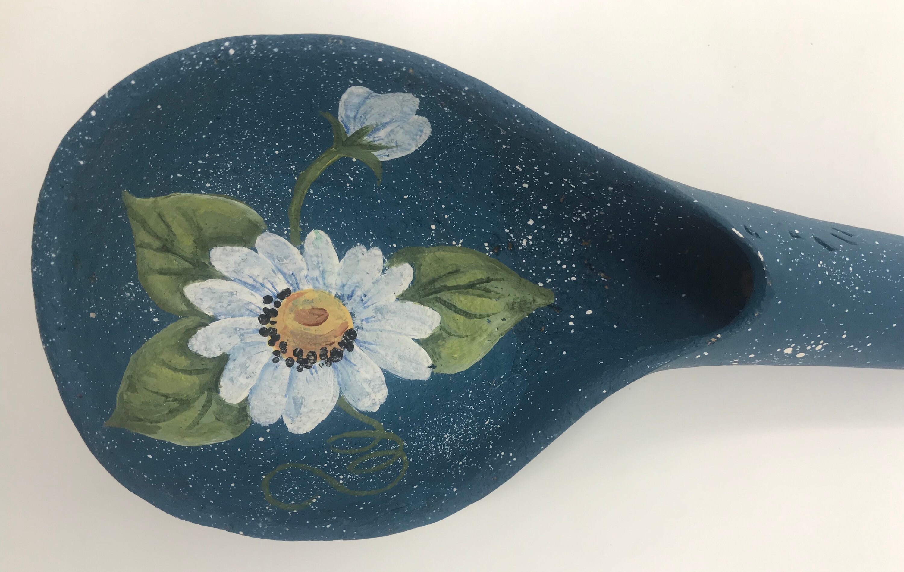 Vintage gourd spoon with hand painted daisy | Etsy