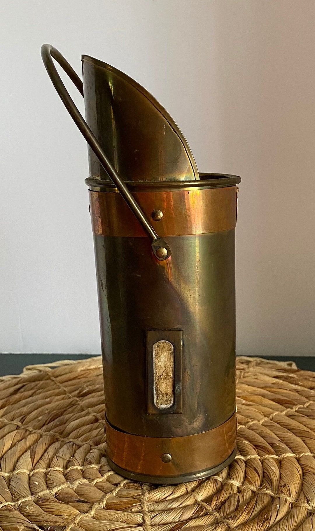 Vintage Brass and Copper Match Stick Holder - Etsy