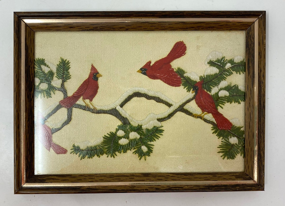 Vintage Embossed Cardinal Picture - Etsy
