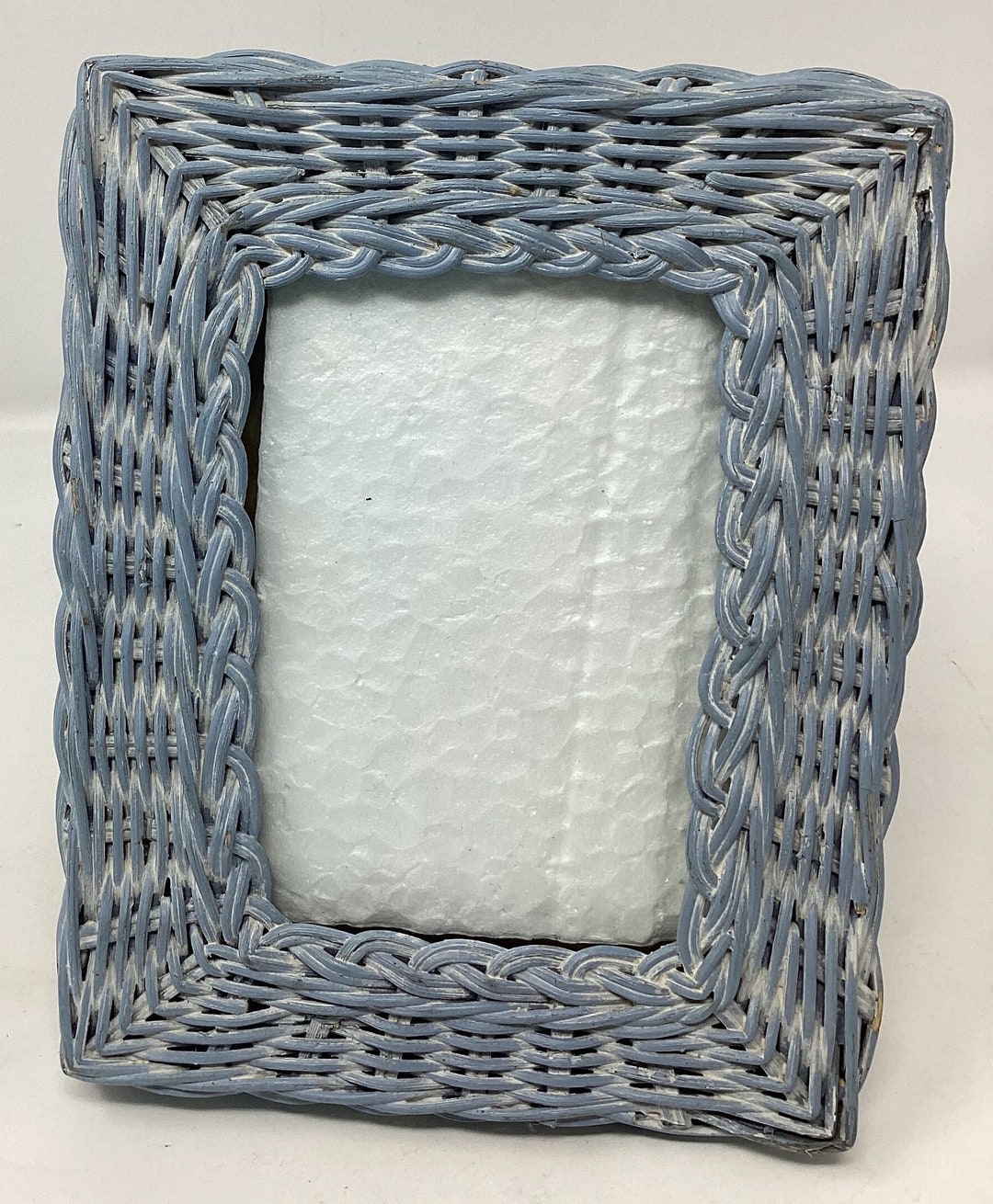 Vintage Blue Gray 3x5 Wicker Picture Frame - Etsy