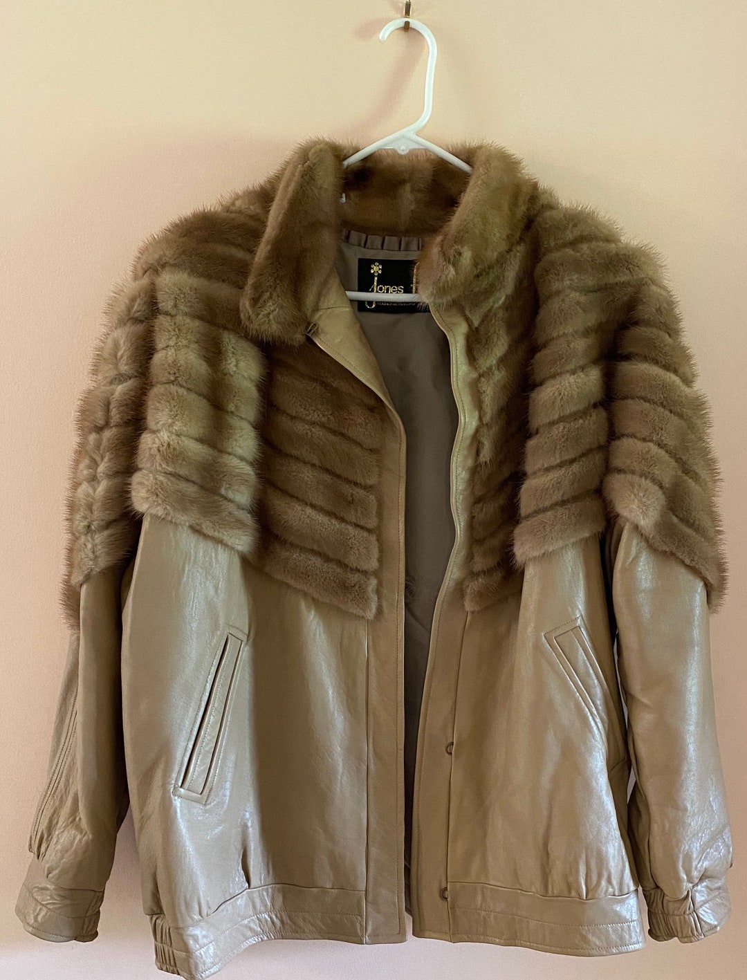 Vintage Jones Fur and Leather Coat With Beautiful Detail - Etsy