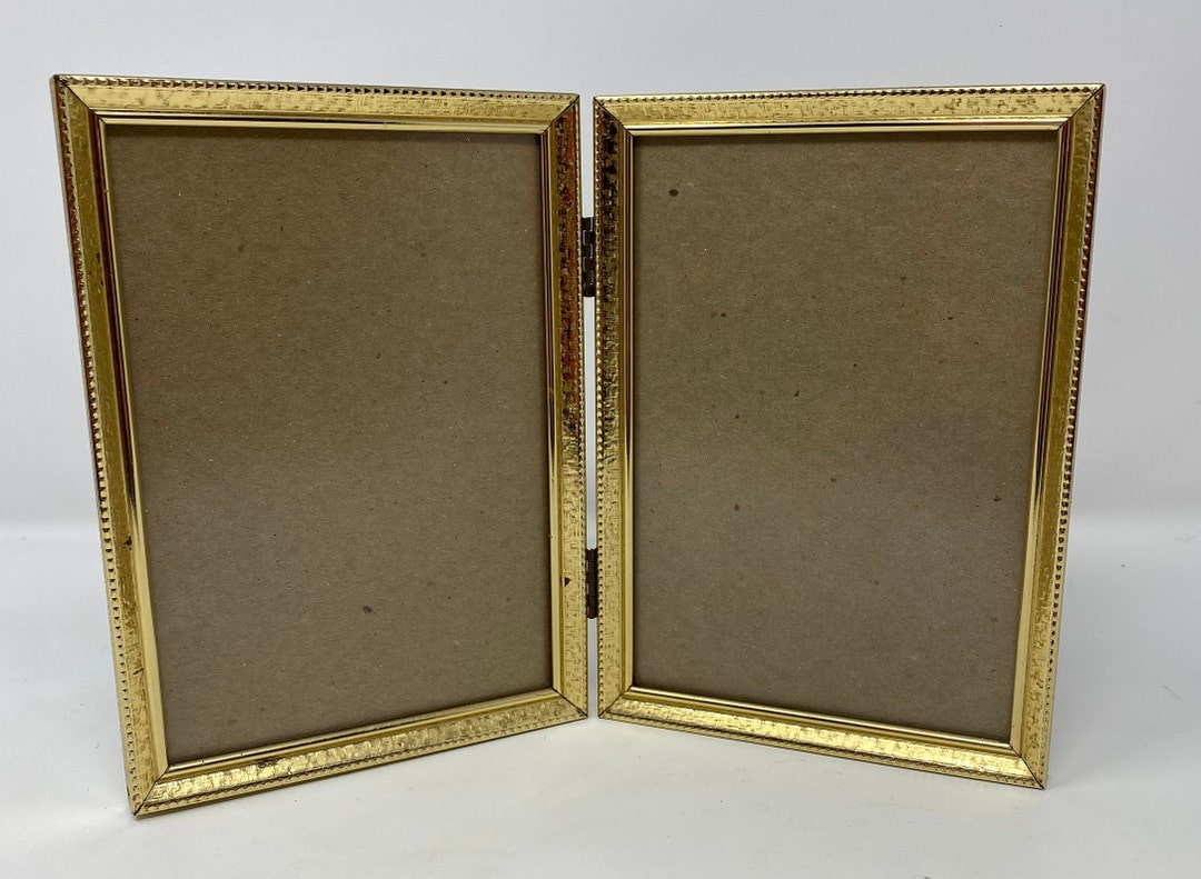 Vintage Double 5x7 Gold Frame - Etsy