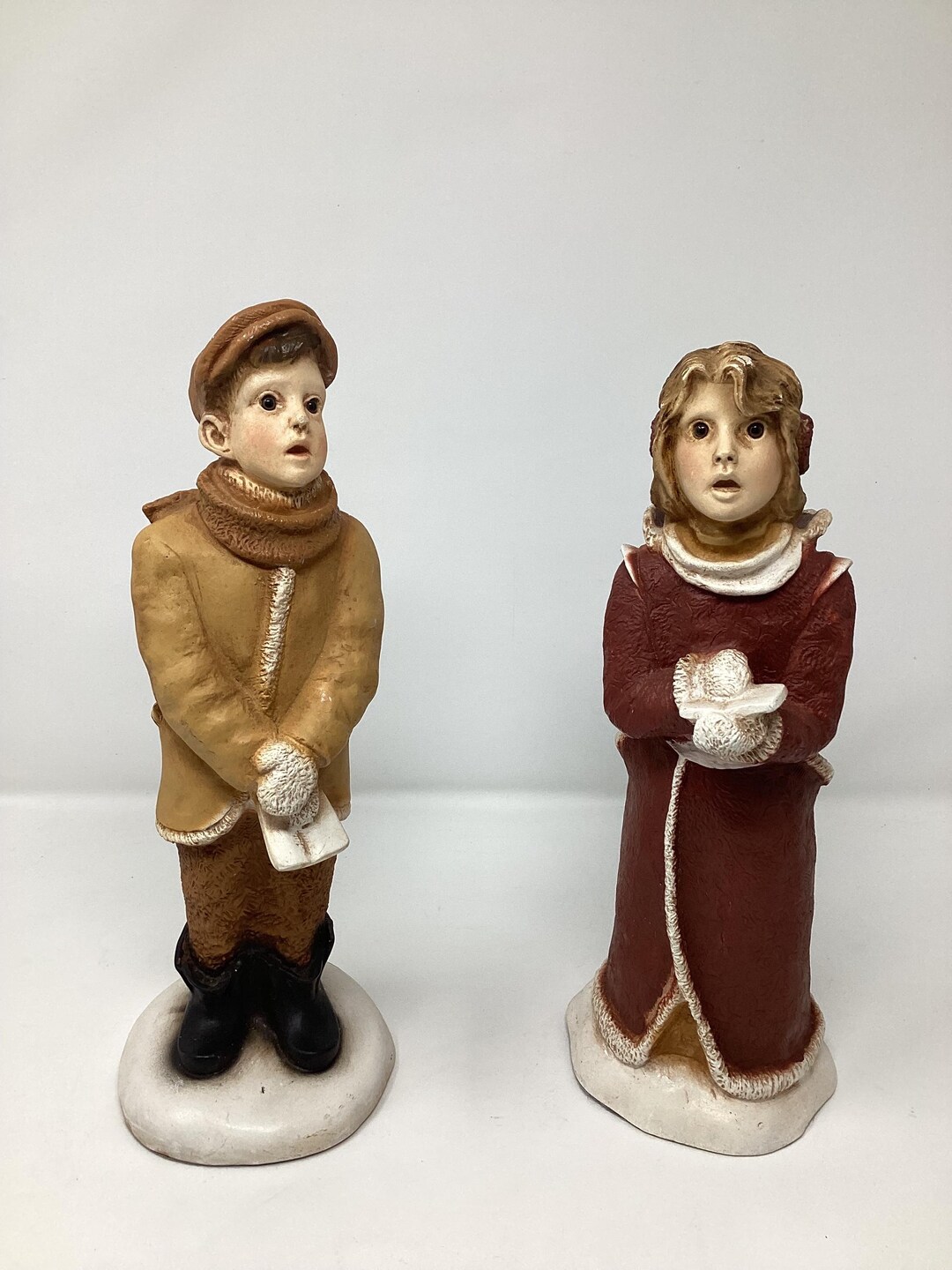 Vintage Pair of Carolers With Life Like Eyes - Etsy