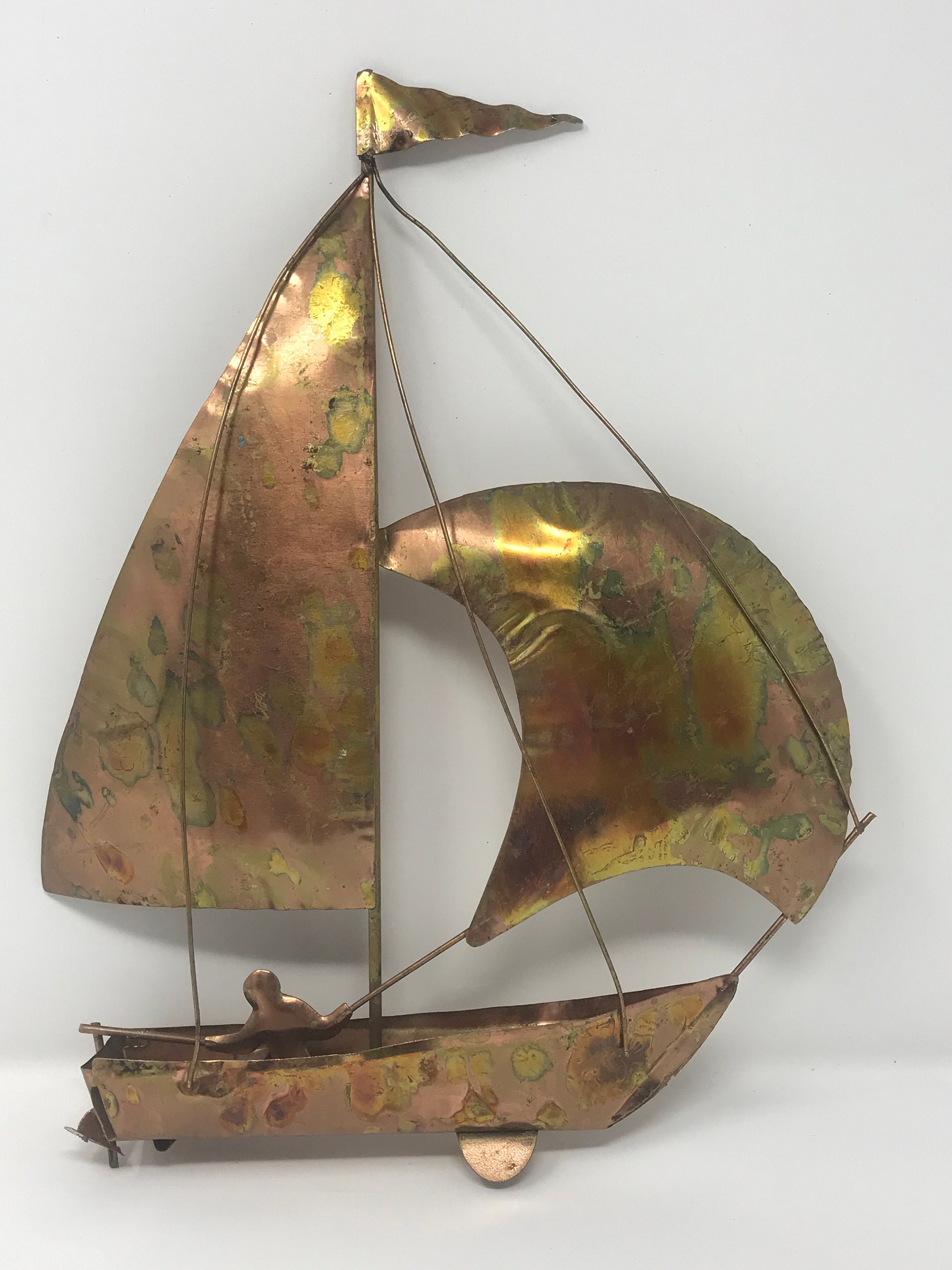 Beautiful Vintage Brass Sailboat Decor - Etsy