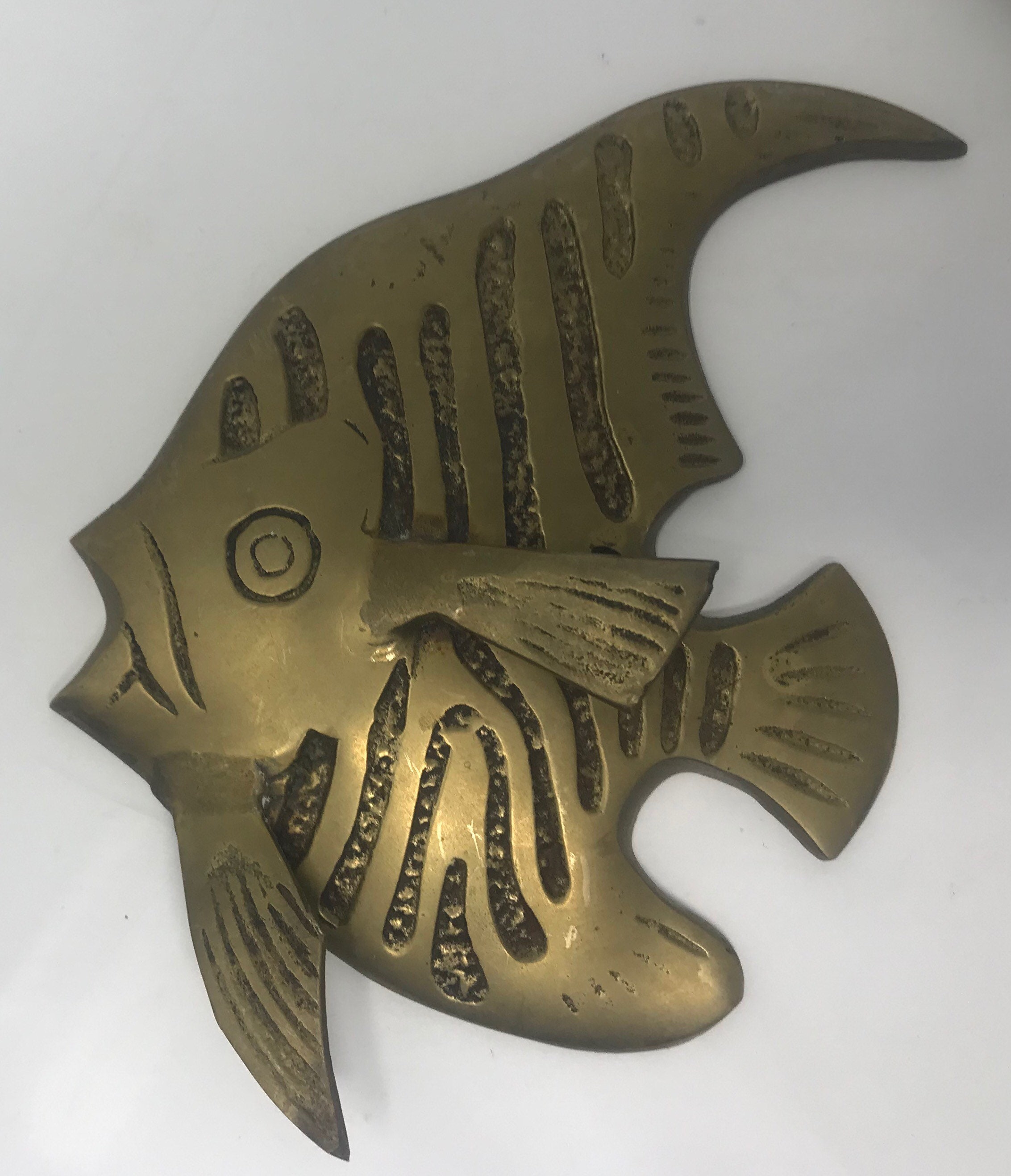 Vintage Set of 3 Brass Angel Fish Wall Hanging Decor | Etsy