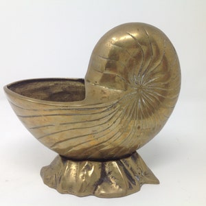 Vintage Brass Nautilus Shell Planter - Etsy